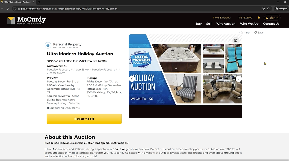 Personal Property Bidding Basics | McCurdy