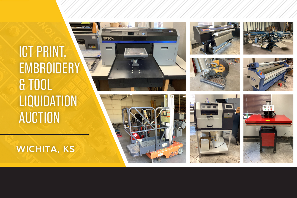ICT Print, Embroidery & Tool Liquidation Auction, 1139 N. Santa Fe ...
